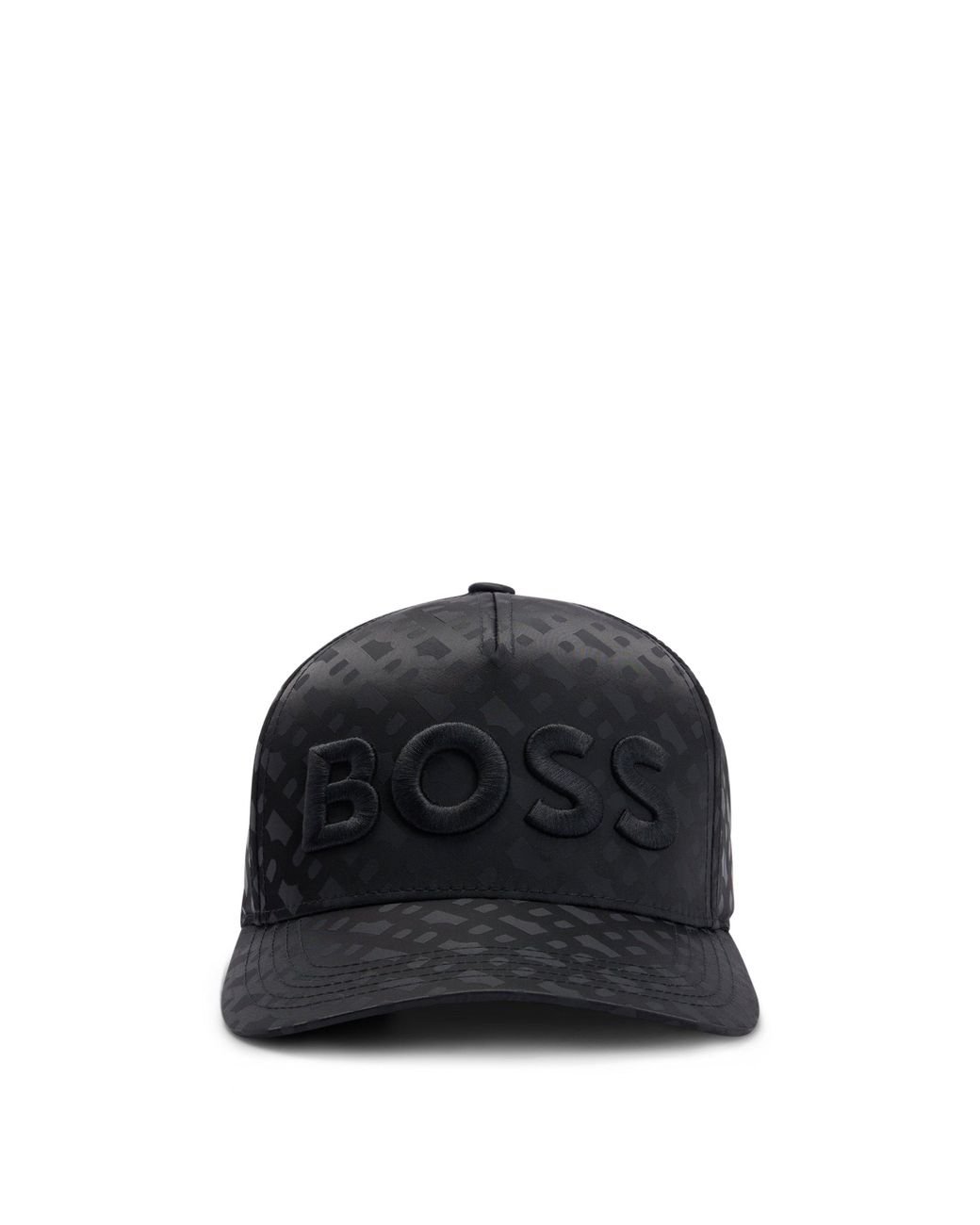BOSS Monogram-jacquard Cap With Oversize Logo in Black for Men | Lyst