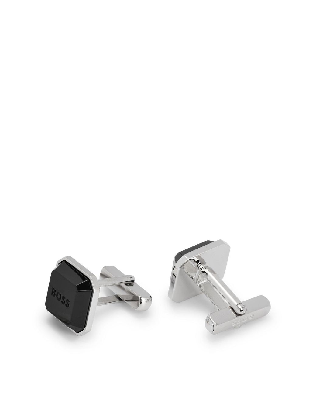 BOSS Brass Cufflinks With Faceted Enamel Insert in White for Men Lyst UK