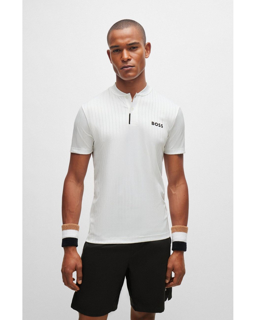 BOSS X Matteo Berrettini Slim-fit Polo Shirt in White for Men | Lyst UK