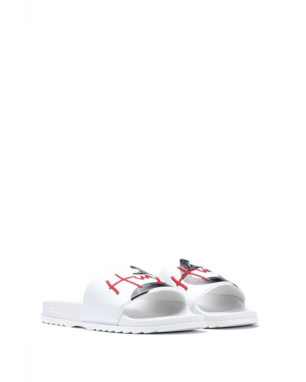 BOSS Italian-made Slides With Snake Artwork And Handwritten Logo in ...