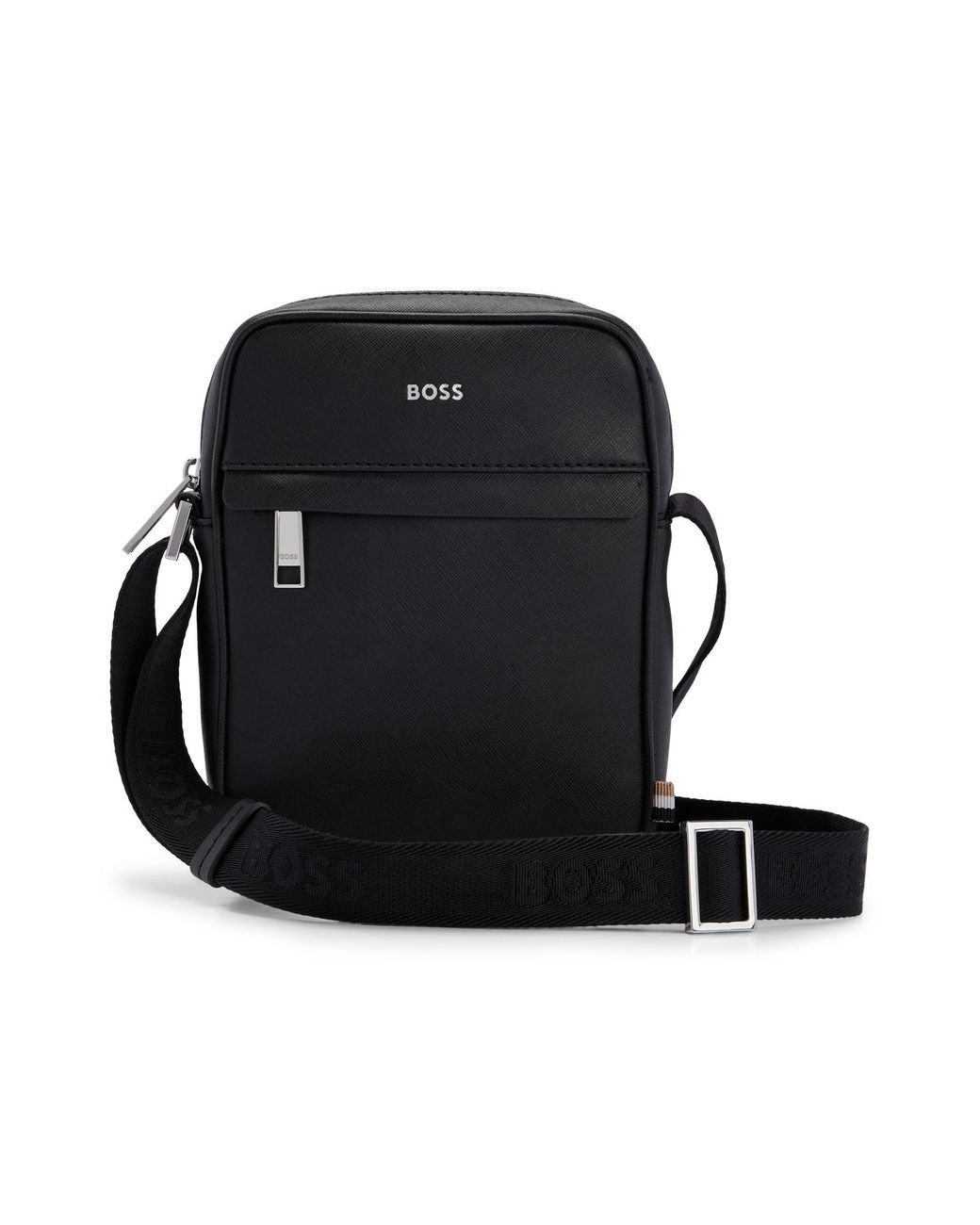 BOSS by HUGO BOSS Reporter Bag In Recycled Fabric With Metallic Logo ...
