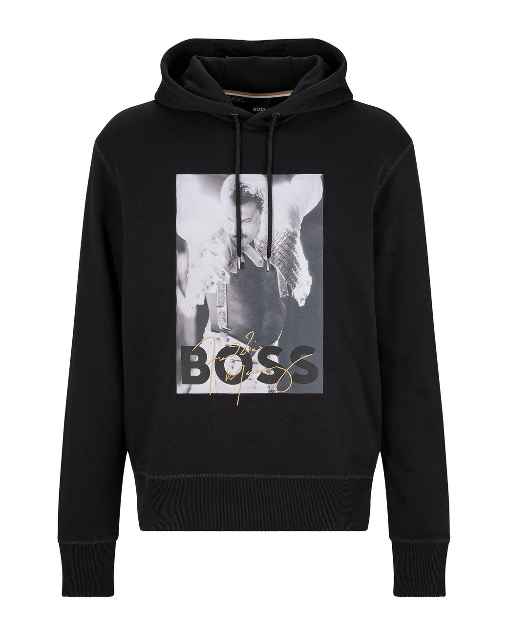 BOSS X Freddie Mercury Cotton Graphic Hoodie in Black for Men | Lyst UK