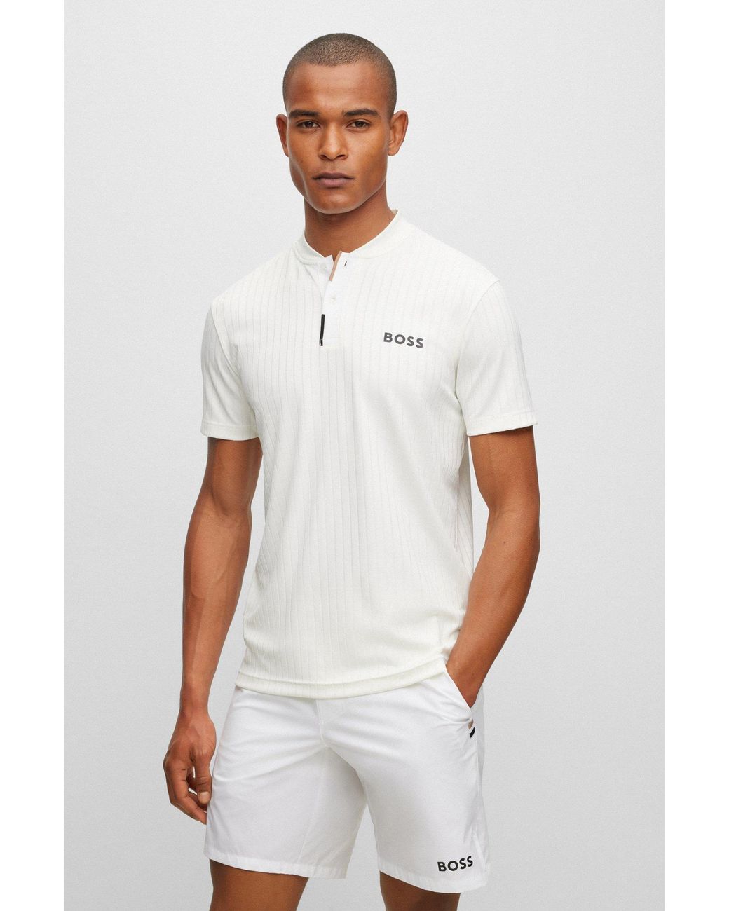 BOSS by HUGO BOSS Boss X Matteo Berrettini Slim-fit Polo Shirt in White ...