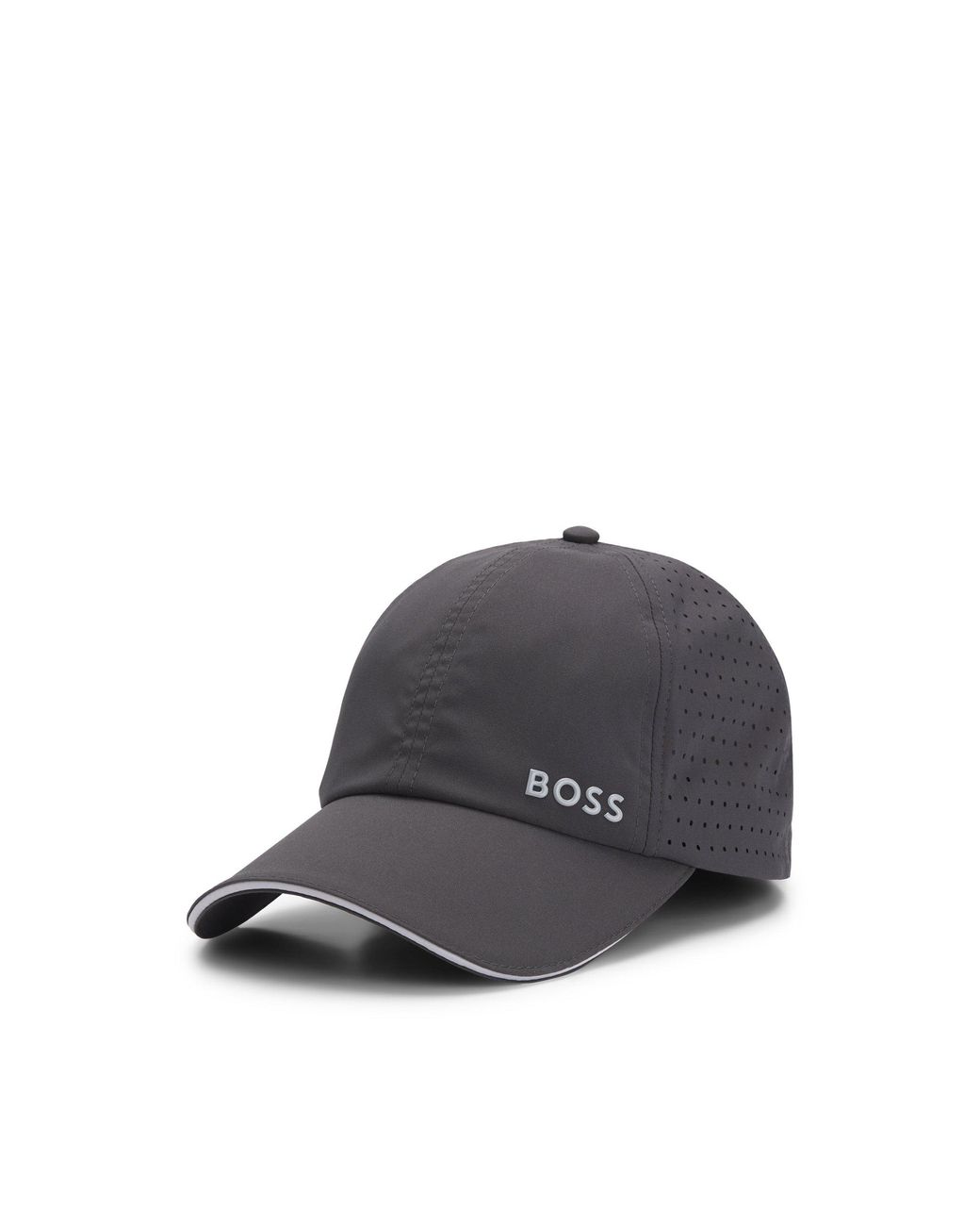 BOSS Taffeta Cap With Laser-Cut Dot Pattern in Black for Men | Lyst ...