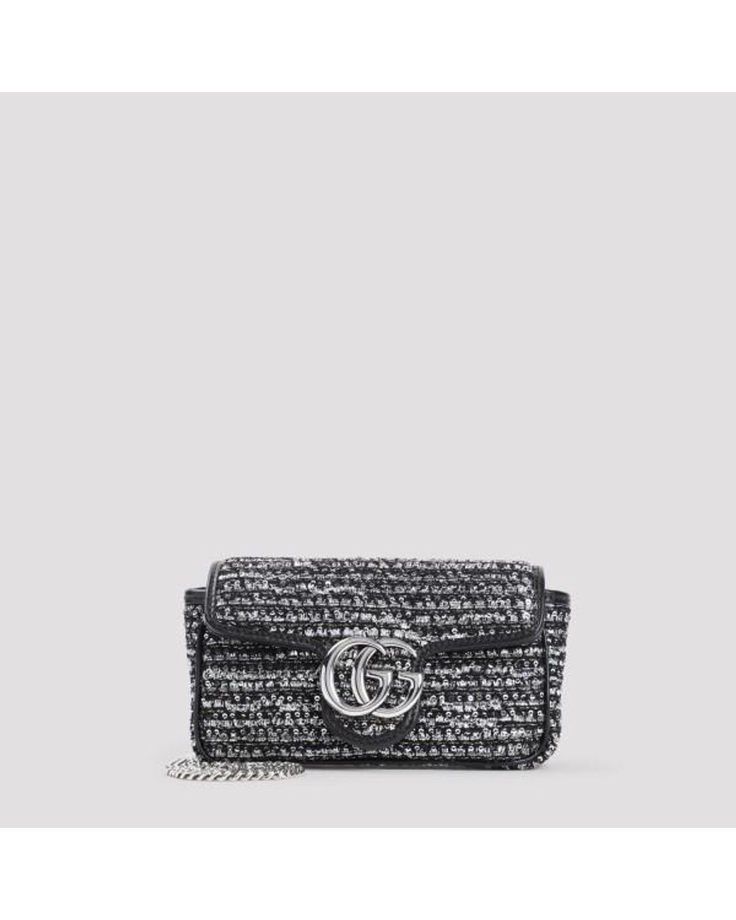 Gucci Supermini Gg Marmont 2.0 Bag Unica in Grey | Lyst UK