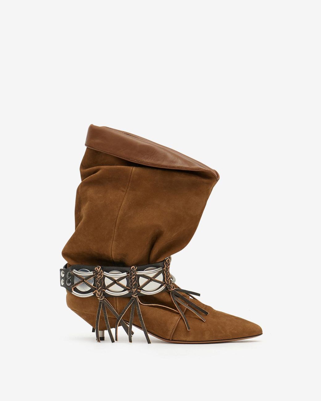 Isabel Marant Suede Leather Jeweled Boots in Brown | Lyst