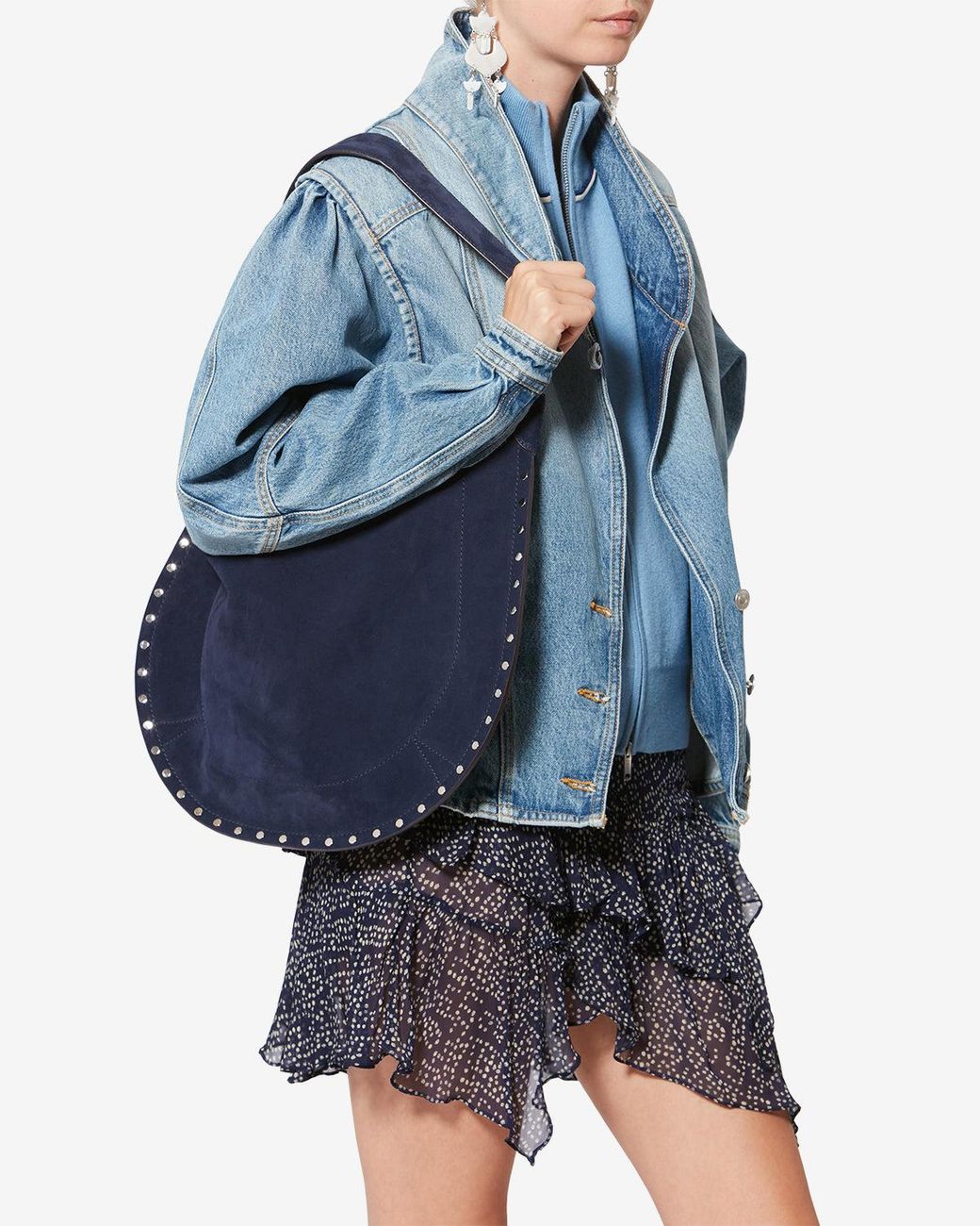 Isabel Marant Oskan Hobo Soft Shoulder Bag in Blue | Lyst UK