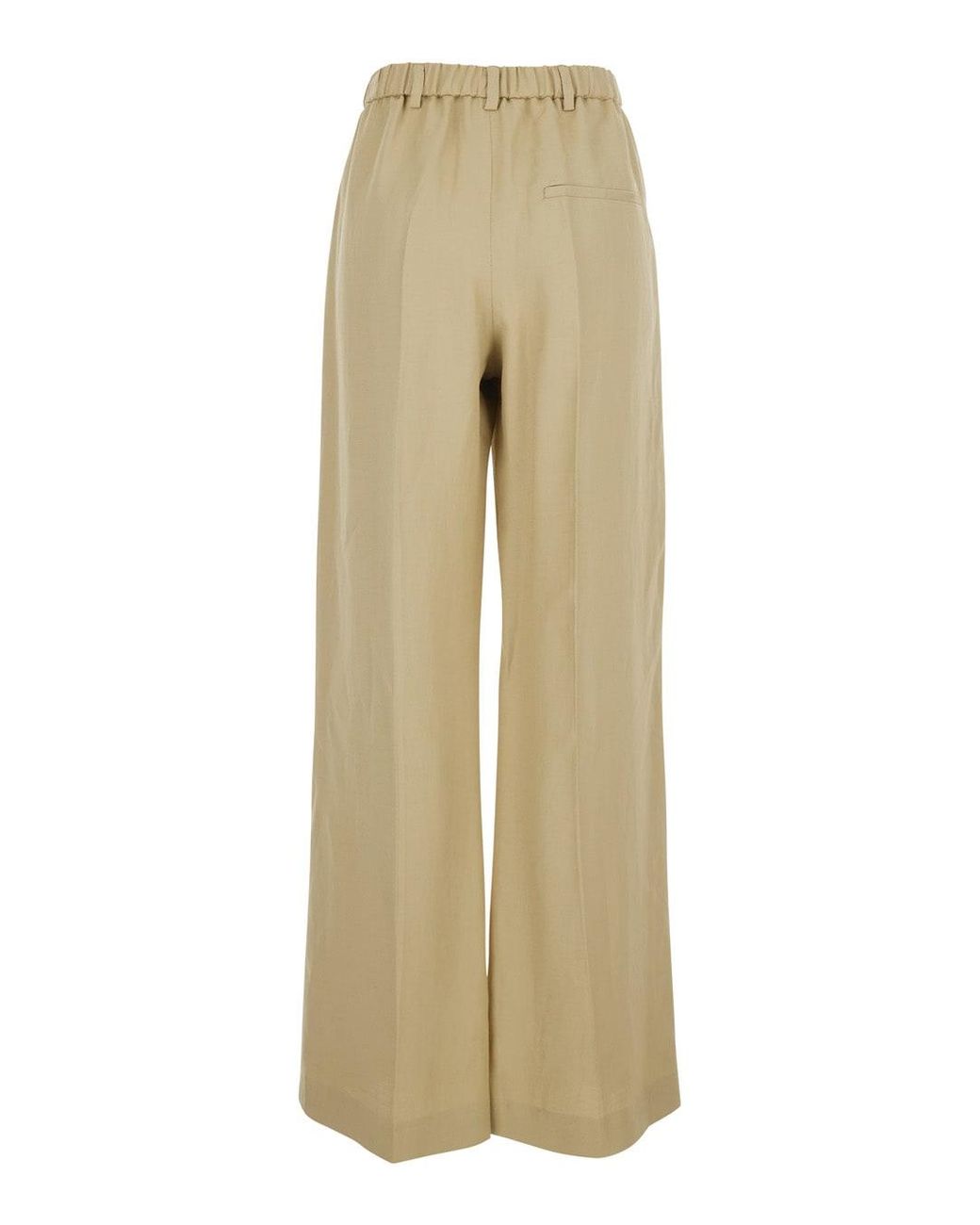 Tela Pants With Elastic Waistband in Natural | Lyst