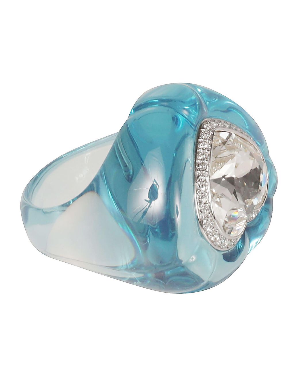 Swarovski Crystal Heart Ring in Blue | Lyst