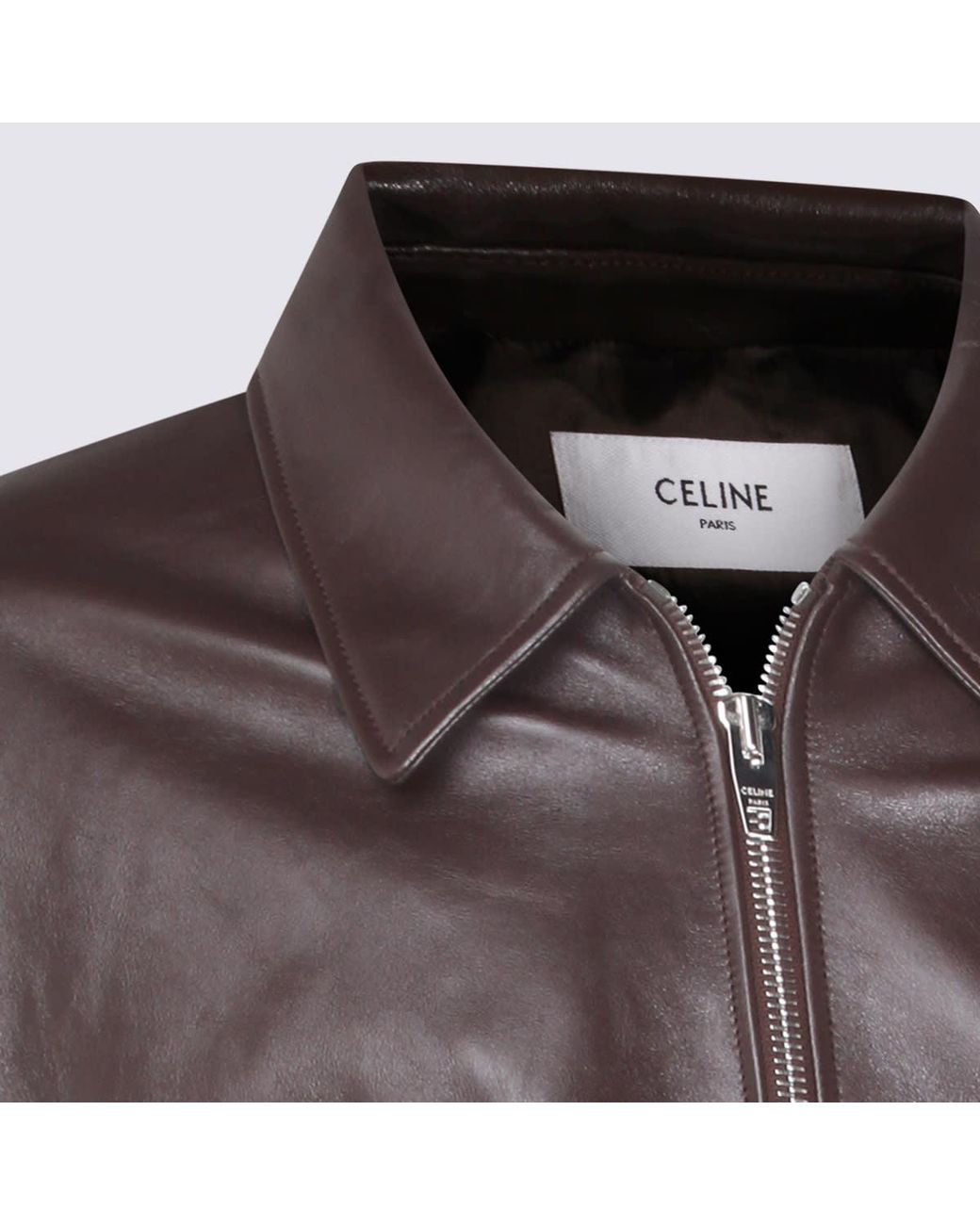 Celine Chocolate Leather Jacket in Brown for Men | Lyst UK