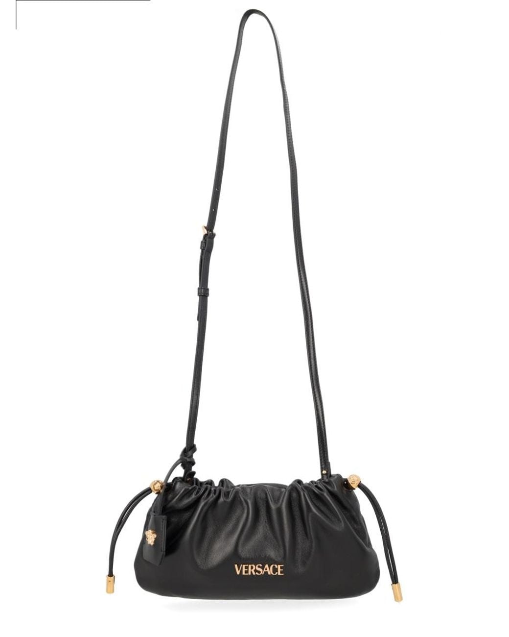 Versace Mini Tag Bag in Black | Lyst UK