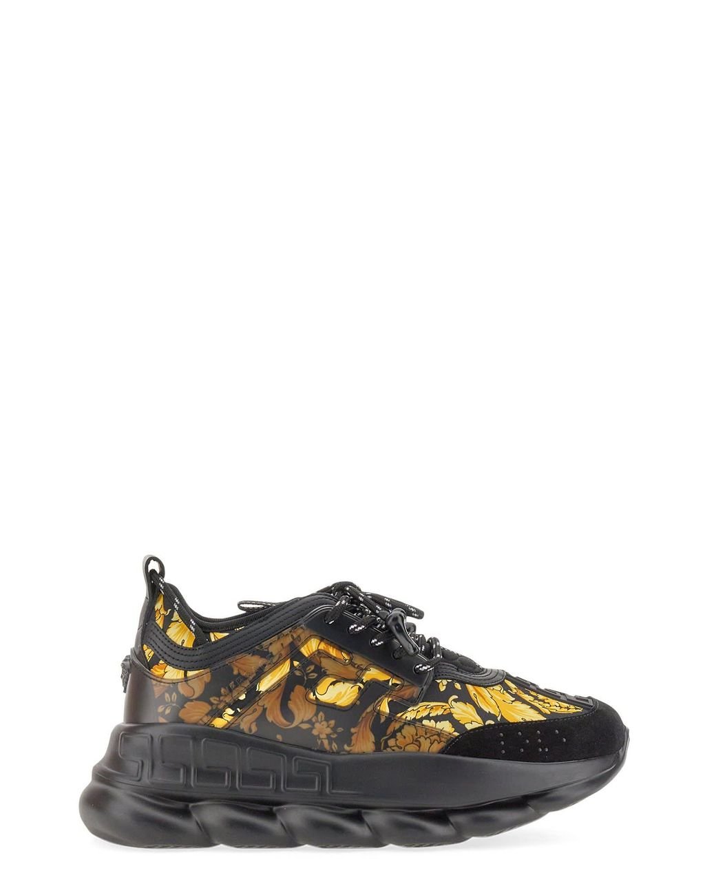 Versace Chain Reaction Chunky Sneakers in Black for Men | Lyst