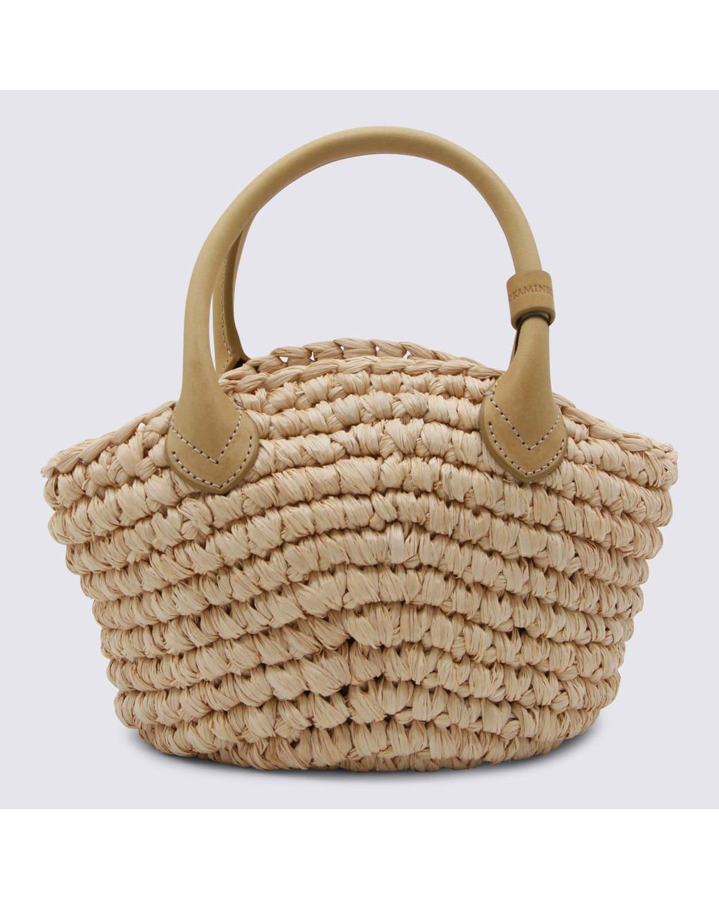 Helen Kaminski Natural Raffia Top Handle Bag in Metallic | Lyst