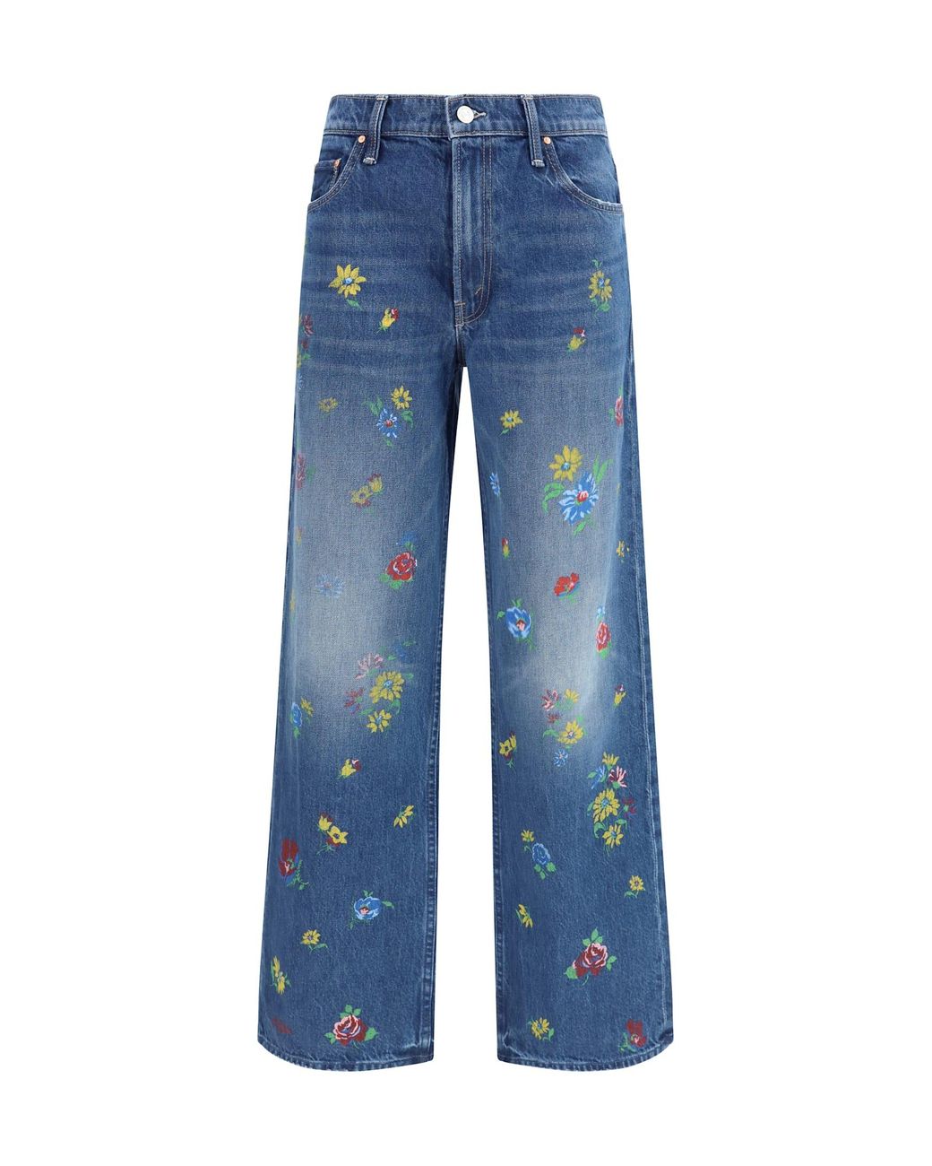Mother Floral Print Jeans in Blue | Lyst UK