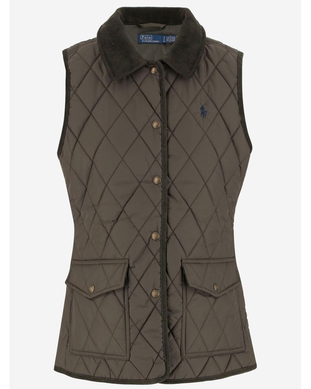 Polo Ralph Lauren Quilted Nylon Vest With Front Button Closure in Green ...