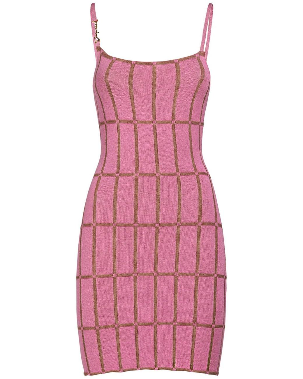 Jacquemus Fitted Dress With Vertical Pattern in Pink | Lyst