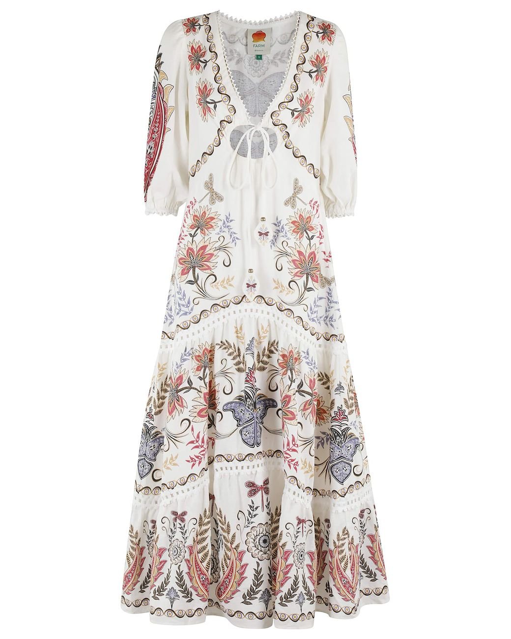 FARM Rio Boho Glam Off Maxi Dress in White | Lyst