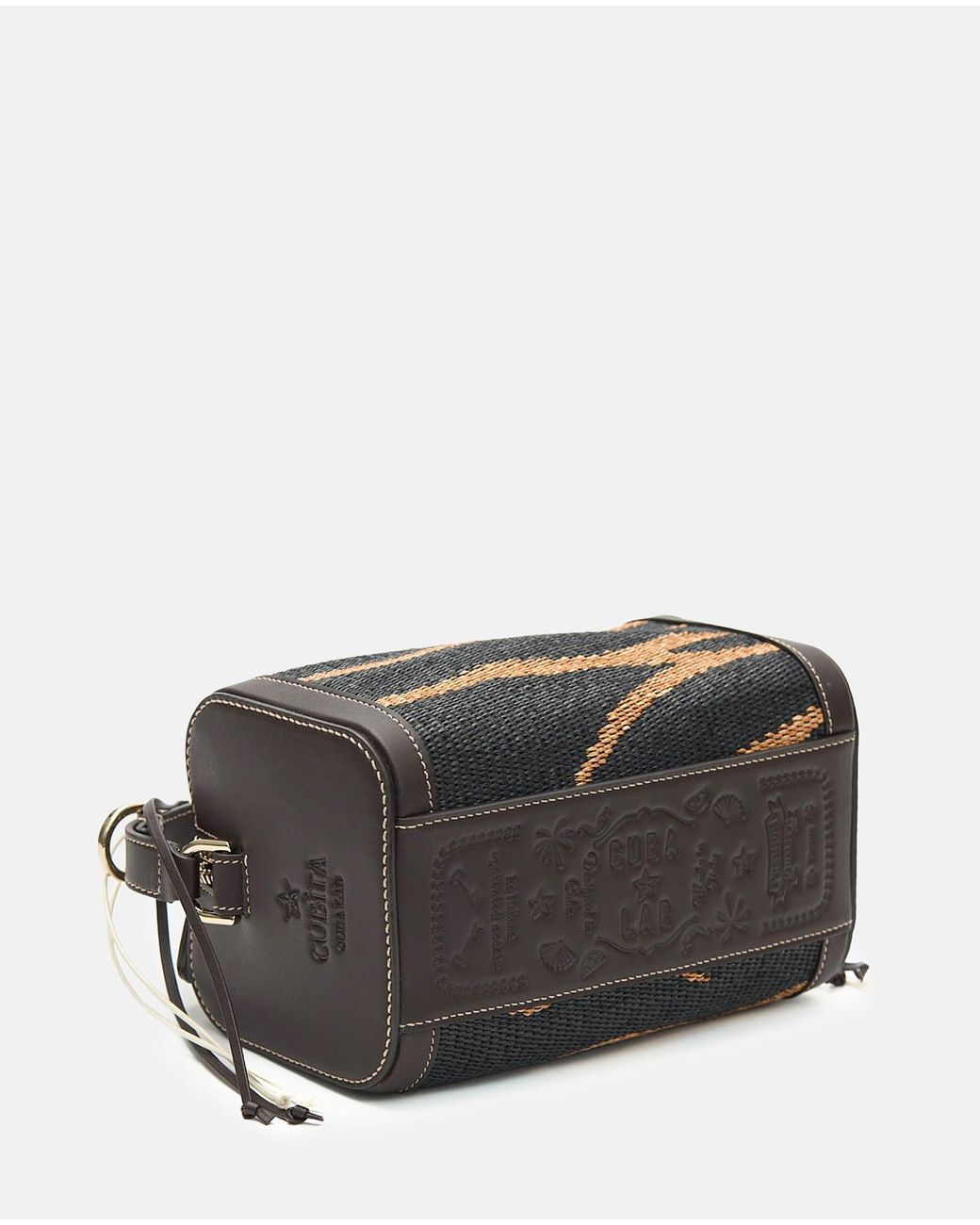 CUBA LAB Cubanita Rafia Handbag in Black | Lyst UK