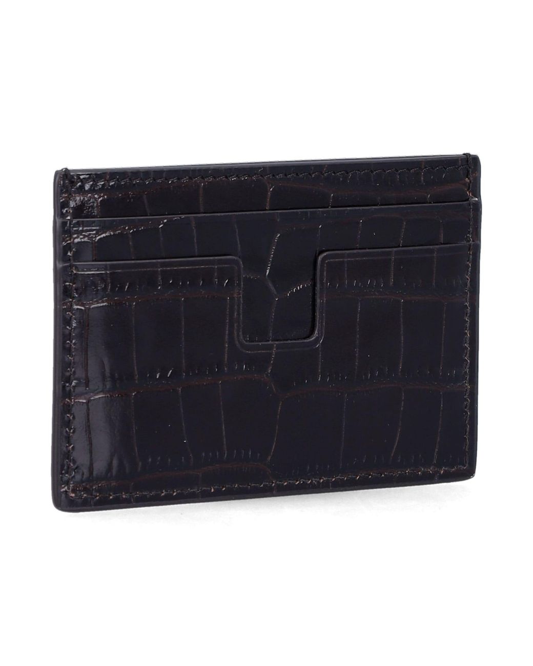 Tom Ford Crocodile Leather Card Holder in Black for Men | Lyst UK