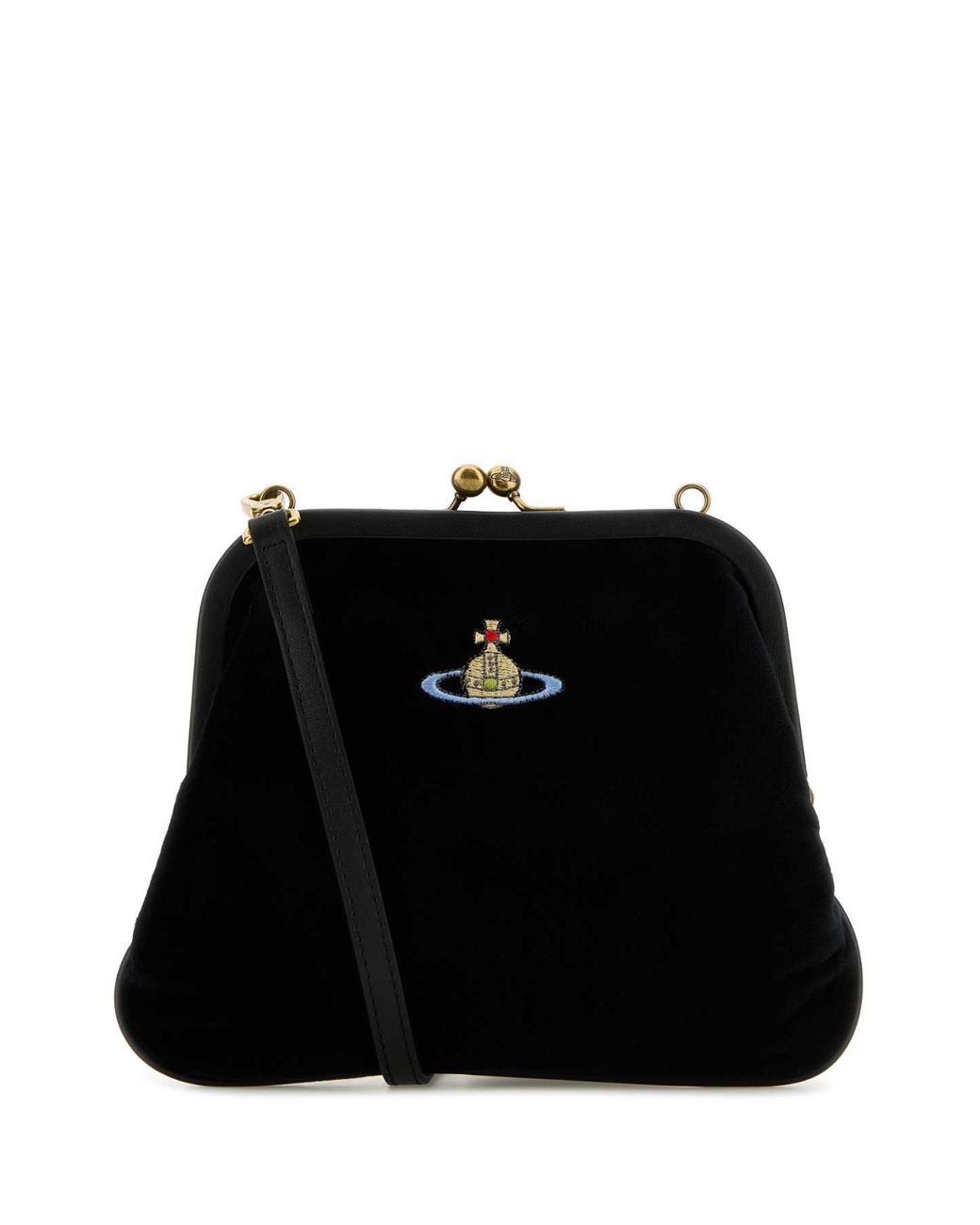 Vivienne Westwood Velvet Vivienne Clutch in Black | Lyst