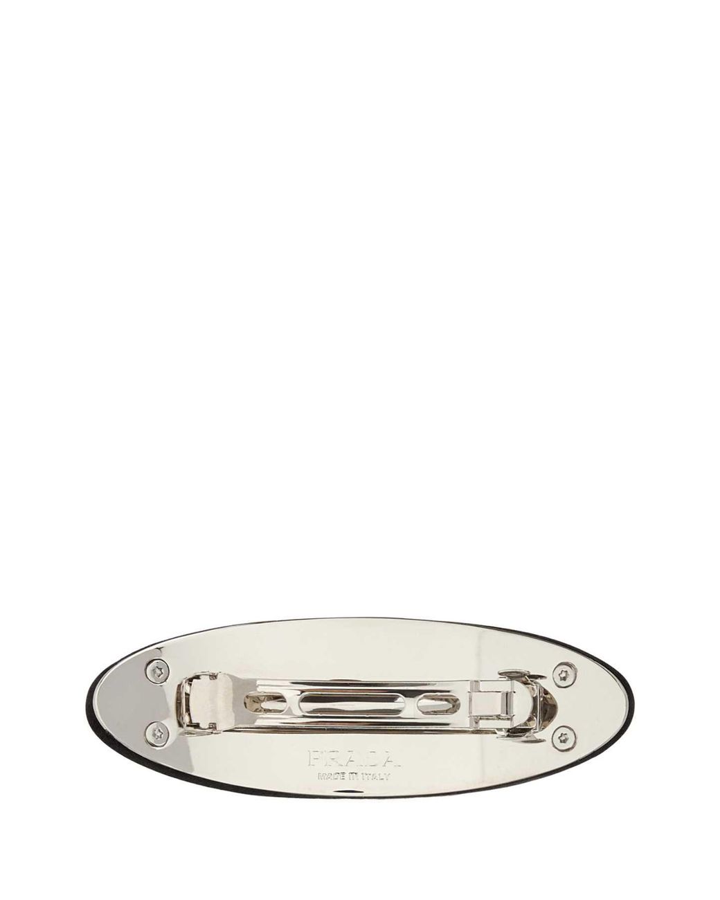 Prada Satin Hair Clip in White | Lyst UK