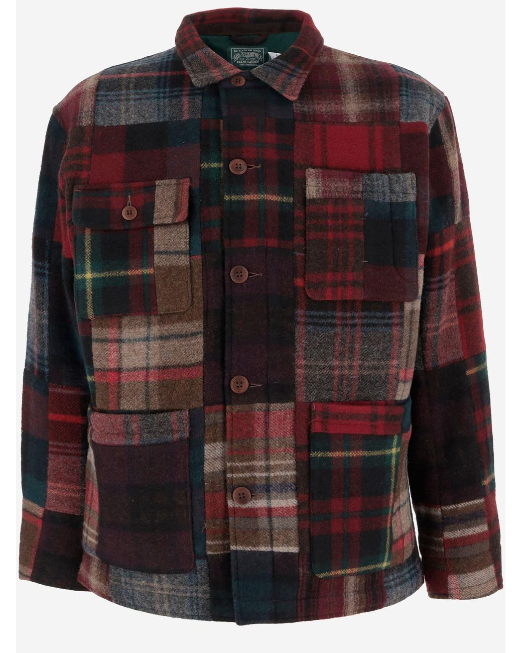 Polo Ralph Lauren Wool Patchwork Jacket in Black for Men | Lyst