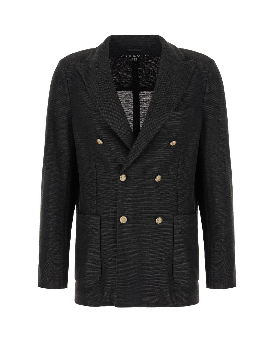 Circolo 1901 Linen Blazer in Black for Men | Lyst