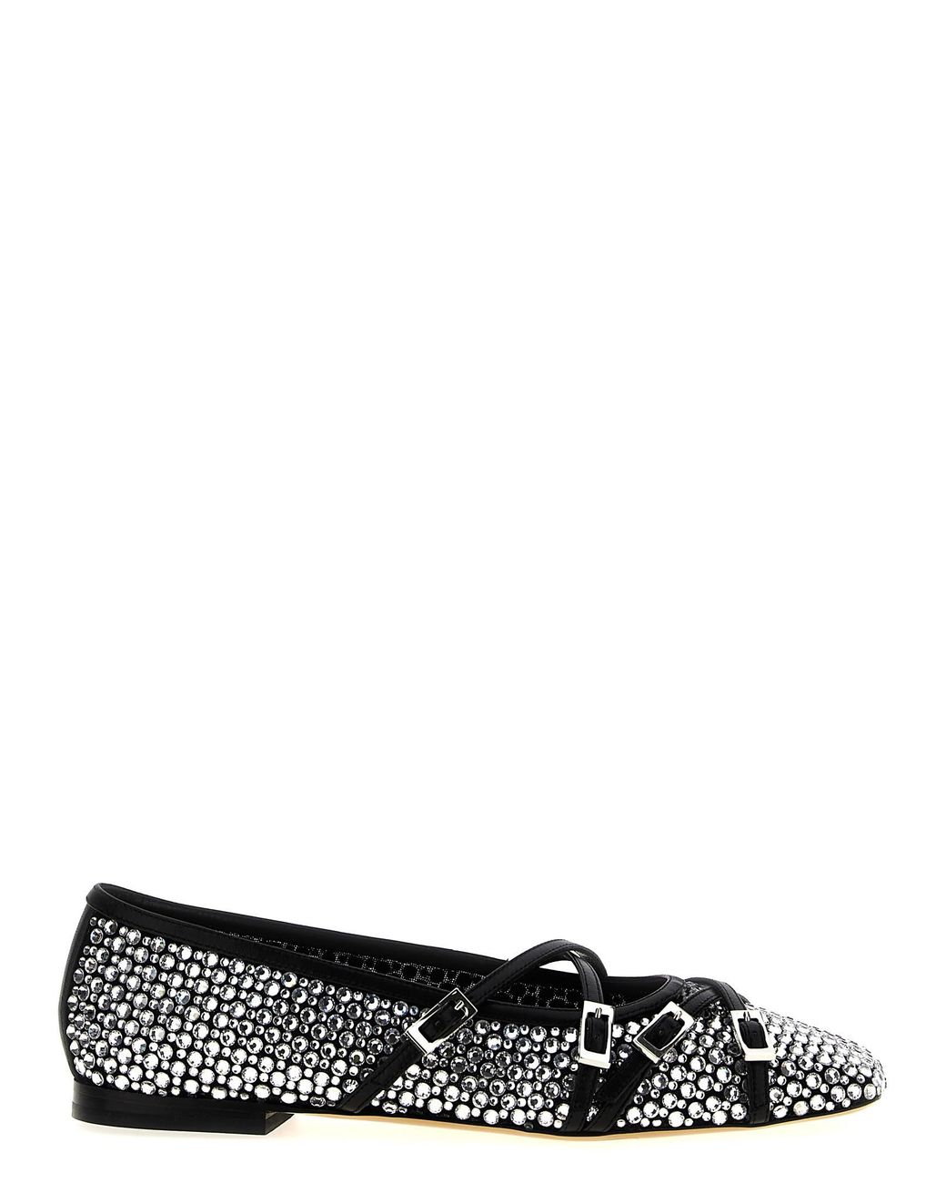 Mach & Mach Crystal Net Ballet Flats in Black | Lyst