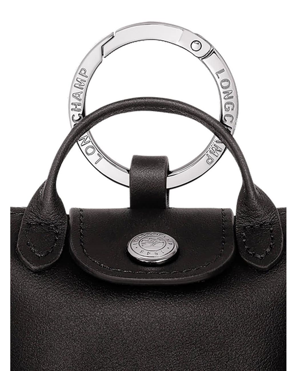Longchamp 'Le Pliage Xtra' Keyring With Logo Lettering in Black | Lyst