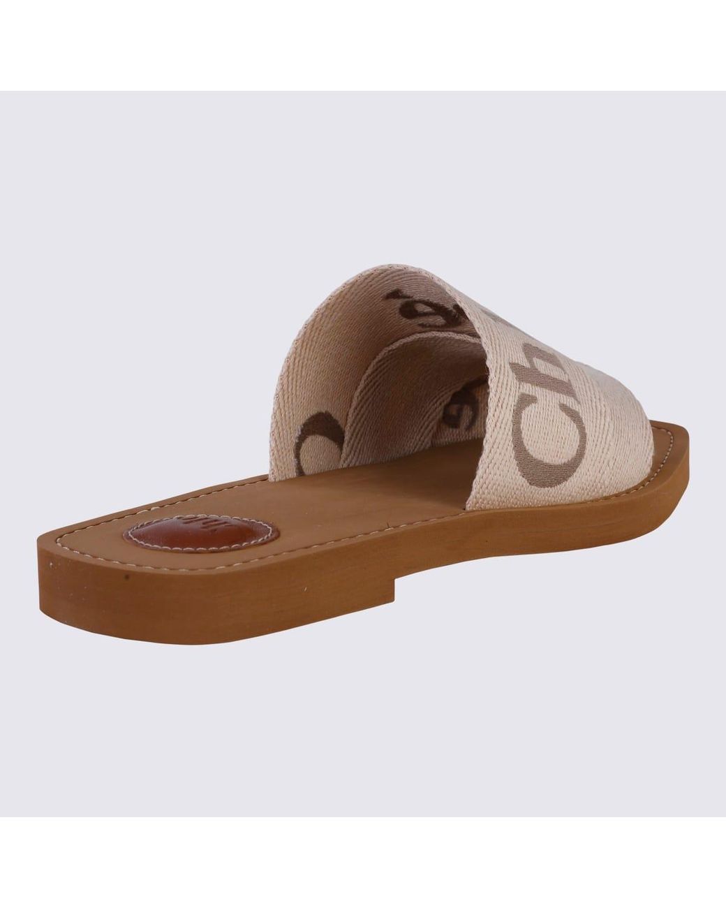 Chloé Beihe Canvas Woody Flats in Brown | Lyst