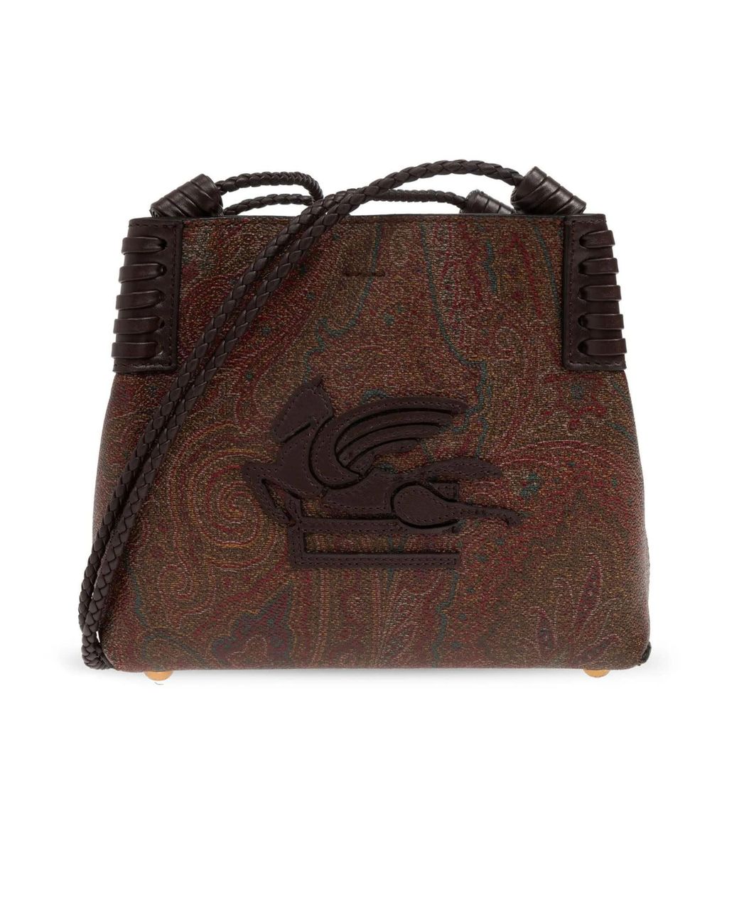 Etro Mini Libra Tote Bag Paisley Jacquard Fabric in Brown | Lyst