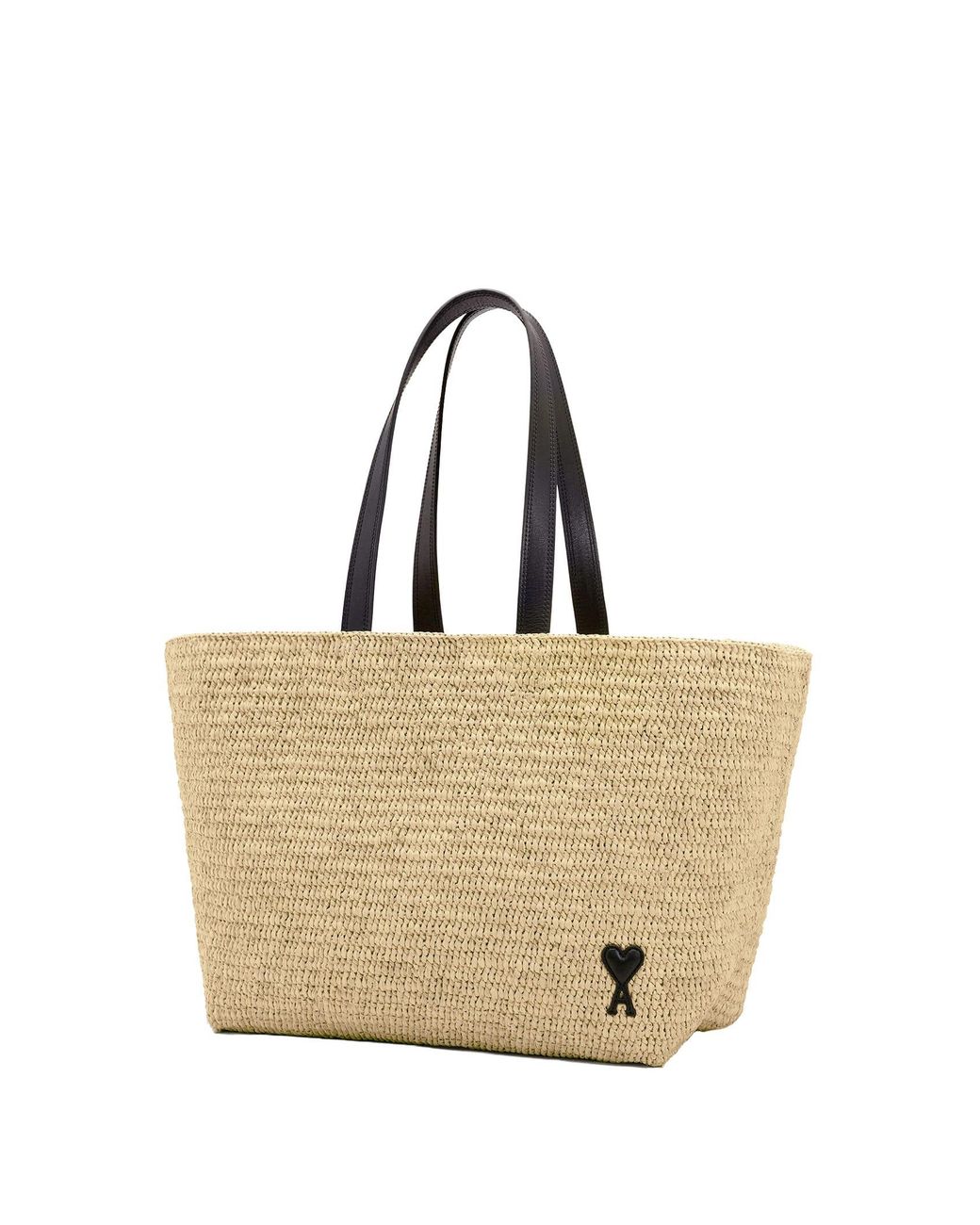 Ami Paris Rafia Ami De Coeur Tote Bag in Natural | Lyst