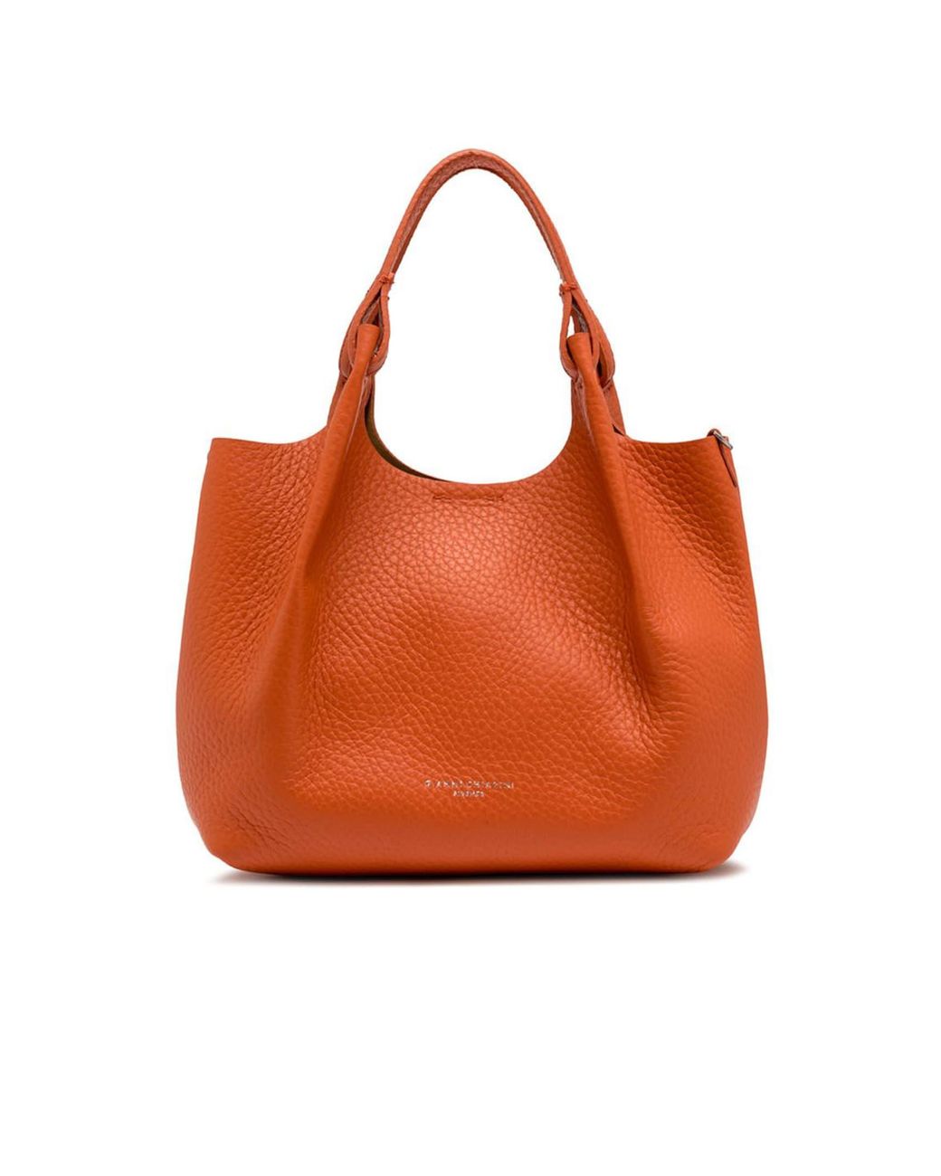 Gianni Chiarini Grain Leather Maxi Dua Bag in Orange | Lyst