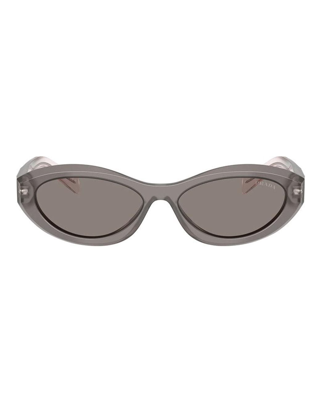 Prada Sunglasses Oval Full Rim, Transparent Frame And Opal Lens ...