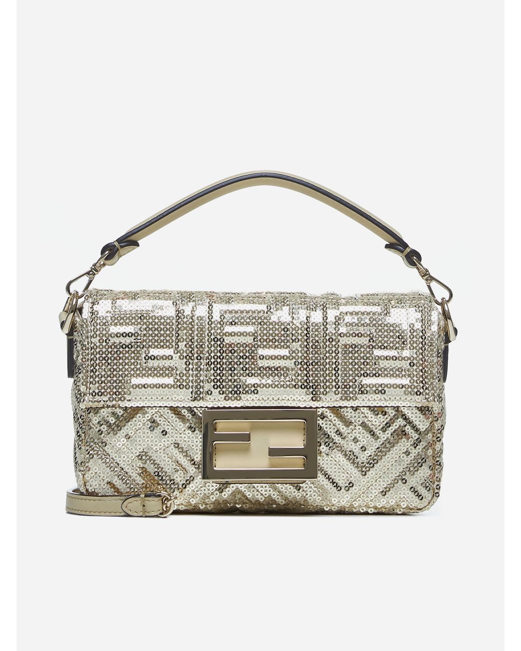 Fendi Baguette Mini Ff Sequin Bag | Lyst