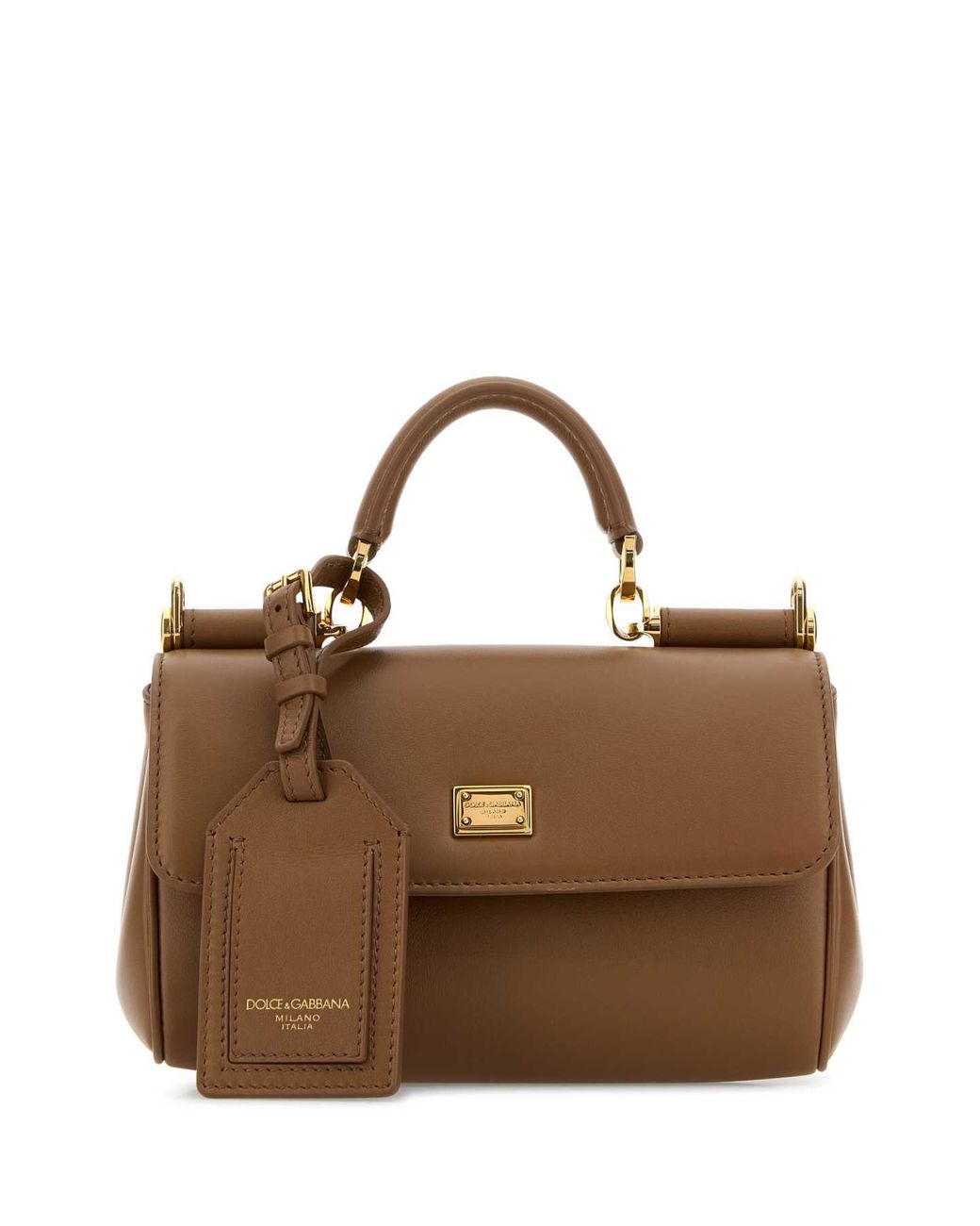 Dolce & Gabbana Biscuit Leather My Sicily Handbag in Brown | Lyst