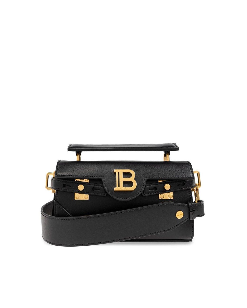 Balmain B-Buzz 19 Top Handle Bag in Black | Lyst UK