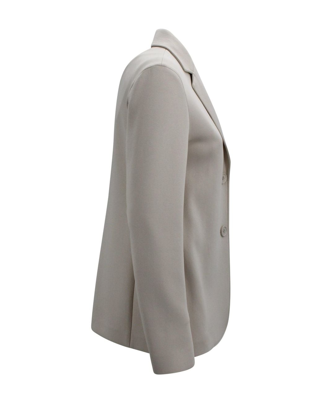 Max Mara Single-Breasted Small-Volume Straight-Line Jacket in Grey ...