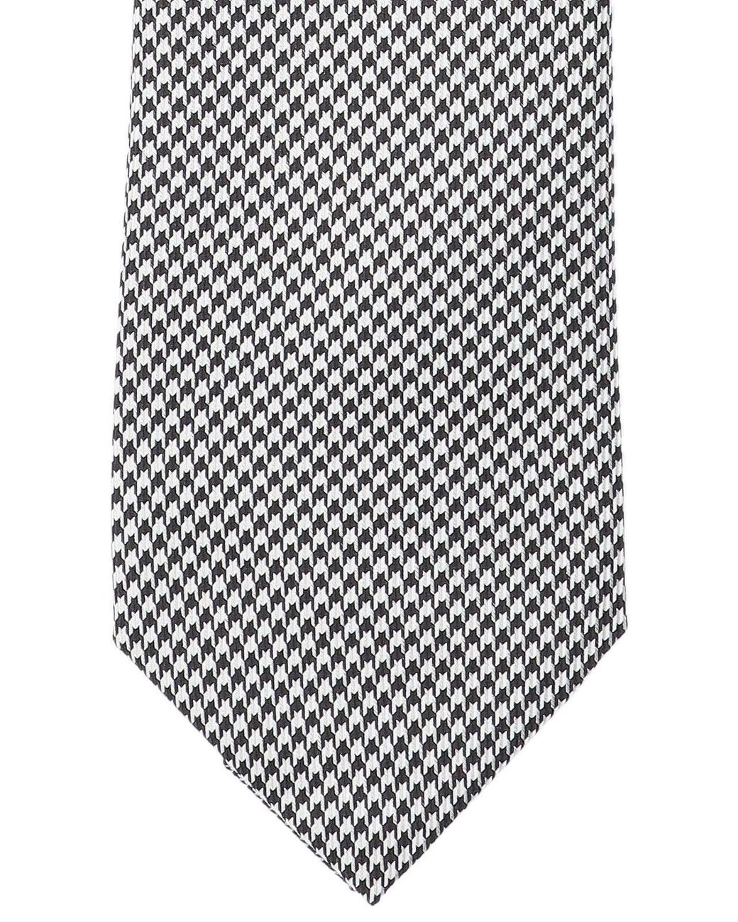 Tom Ford Houndstooth Tie in White for Men | Lyst UK