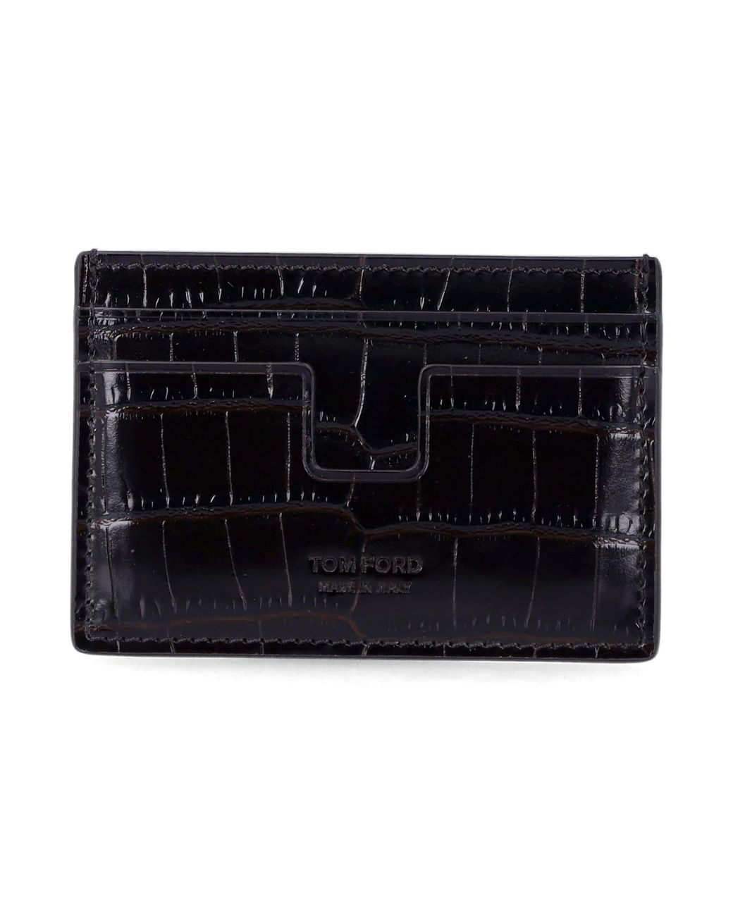 Tom Ford Crocodile Leather Card Holder in Black for Men | Lyst UK