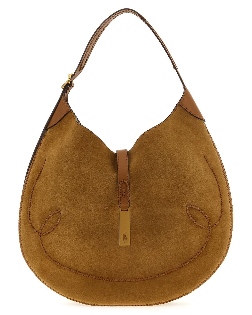 Polo Ralph Lauren 'Polo Id' Medium Shoulder Bag in Brown | Lyst UK