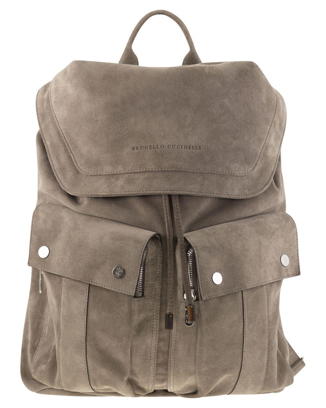 Brunello Cucinelli Suede Backpack in Brown for Men | Lyst