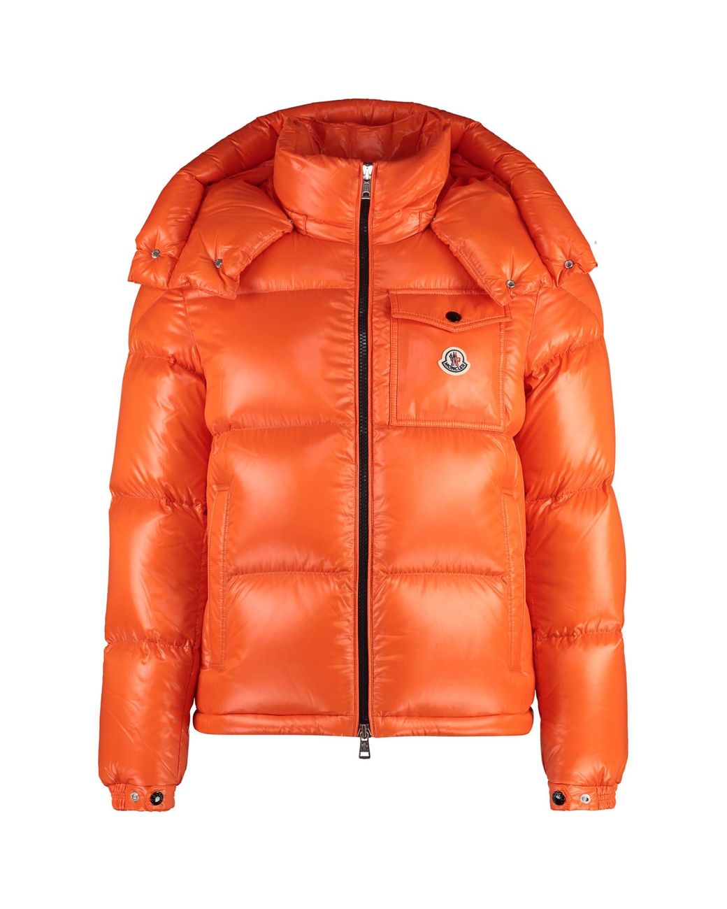 Moncler Montbeliard Hooded Short Down Jacket in Orange for Men | Lyst