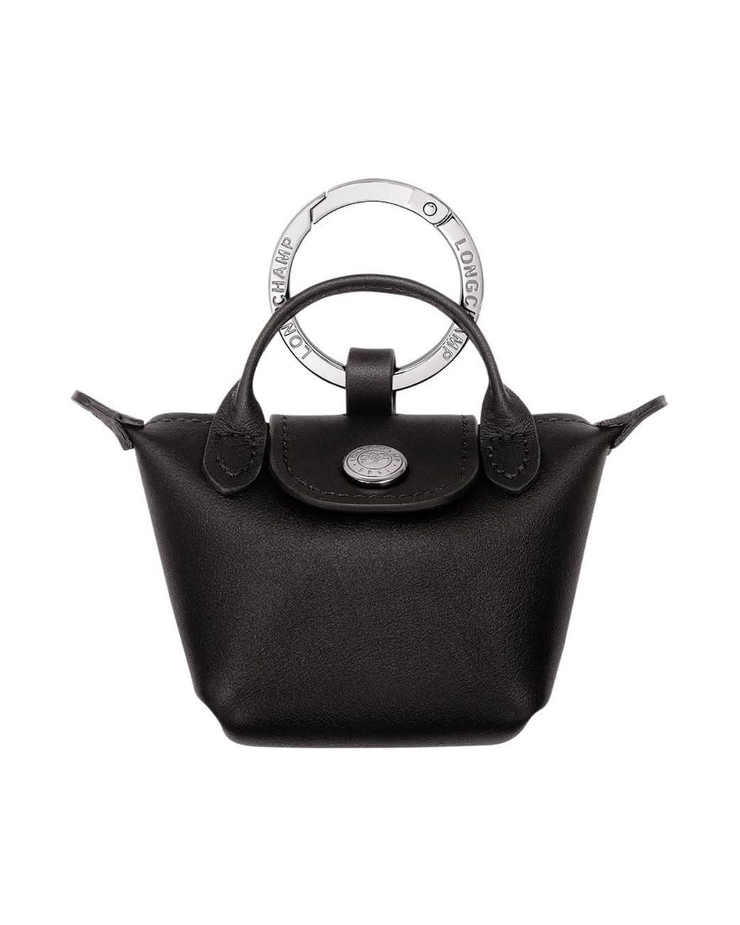 Longchamp 'Le Pliage Xtra' Keyring With Logo Lettering in Black | Lyst