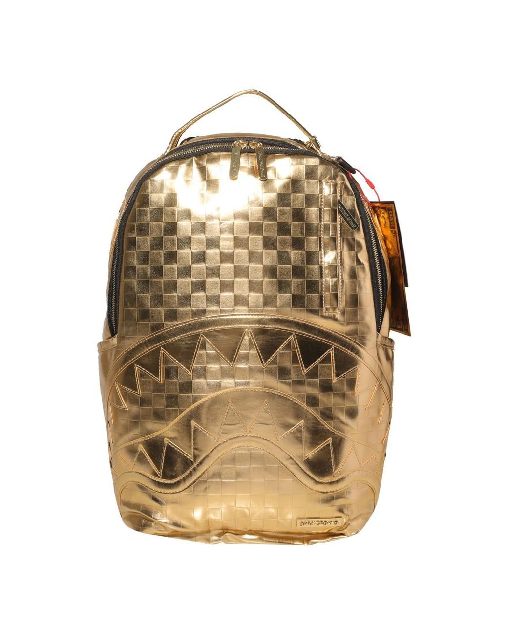 Sprayground Gold Sharks In Paris Backpack in Metallic for Men | Lyst