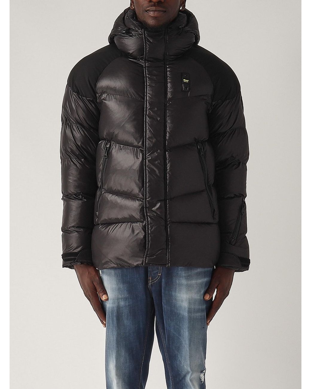 Blauer Crown Puffy Interno Ovatta Jacket in Black for Men | Lyst