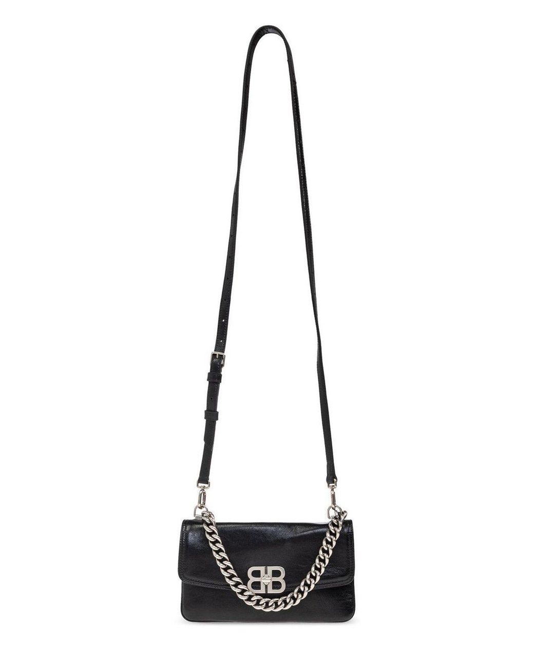 Balenciaga Bb Small Soft Flap Shoulder Bag in Black | Lyst