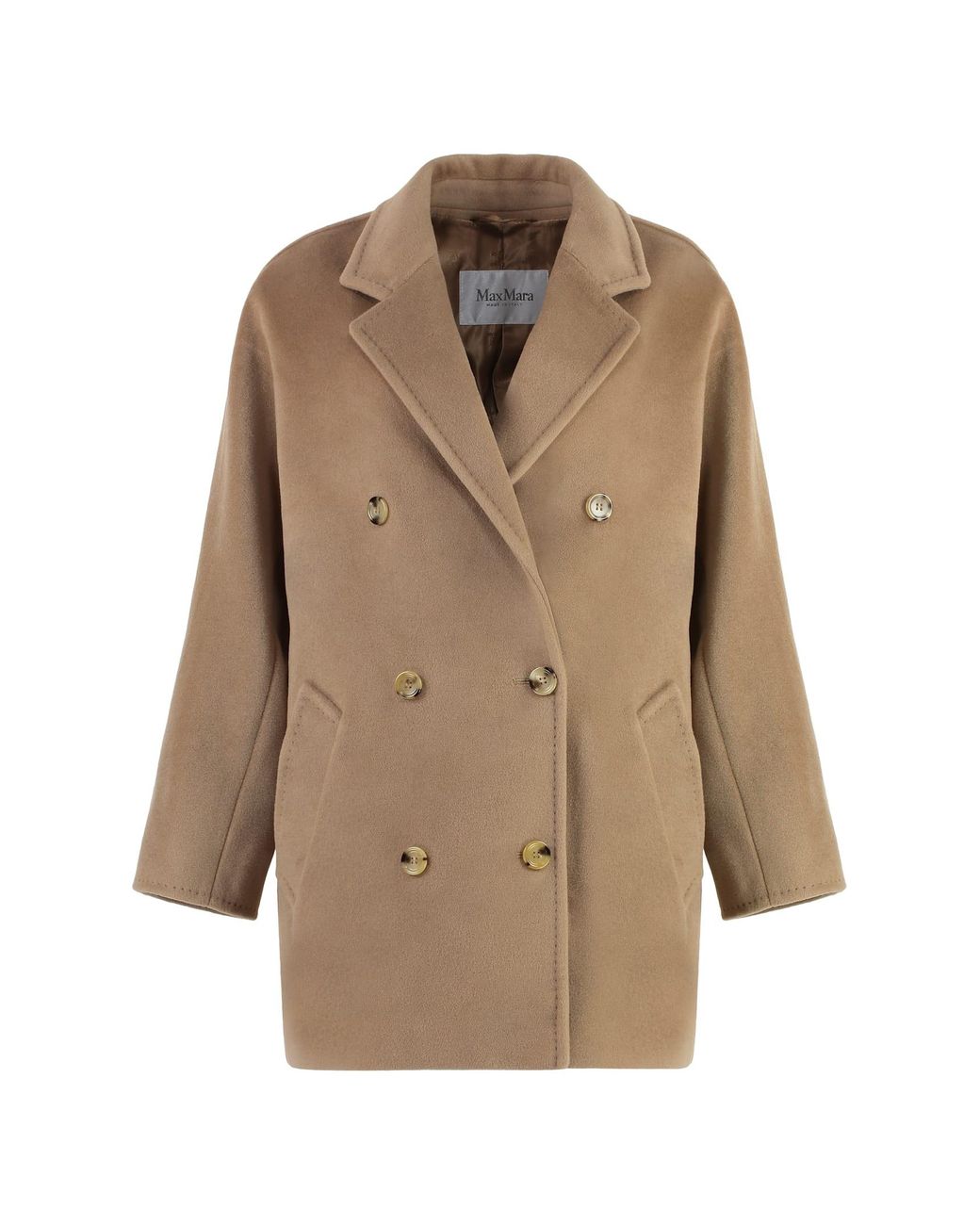 Max Mara Rebus Double-Breasted Coat in Brown | Lyst