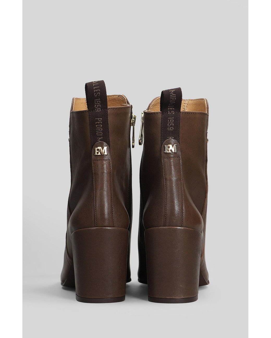 Pedro Miralles High Heels Ankle Boots In Brown Leather | Lyst