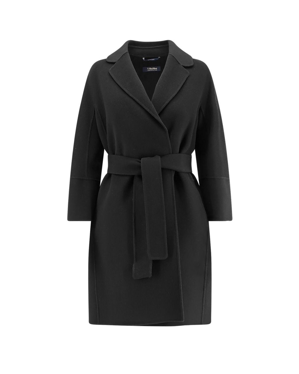 Max Mara Arona Virgin Wool Coat in Black | Lyst